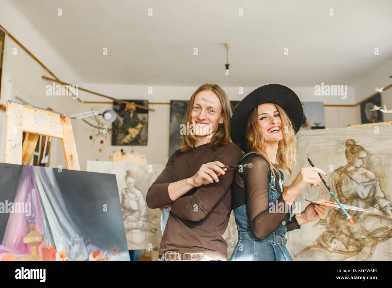 Male Artist Smiles Stock Photo - Alamy