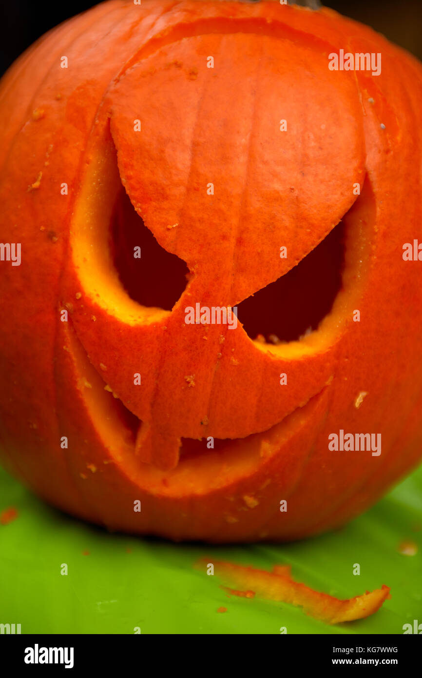 Pumpkin carving for Halloween Stock Photo - Alamy