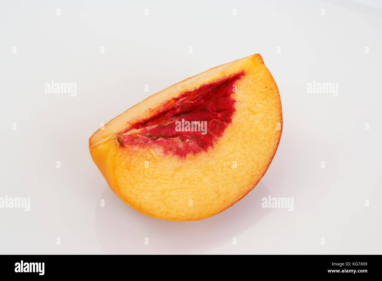 Peach slice. Slice of peach Stock Photo - Alamy