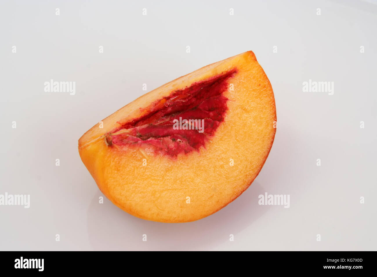 Peach slice. Slice of peach Stock Photo - Alamy