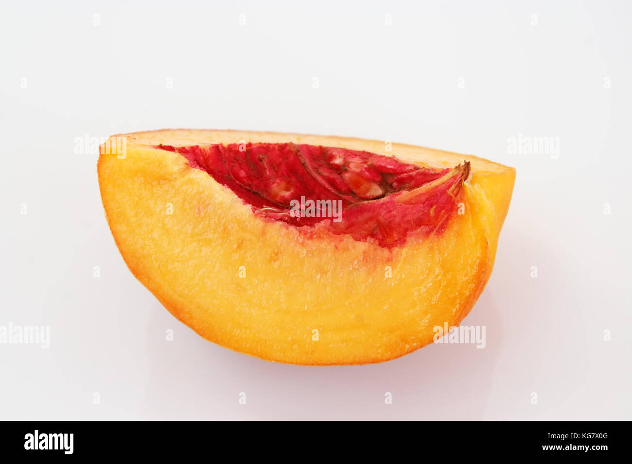 Peach slice. Slice of peach Stock Photo - Alamy