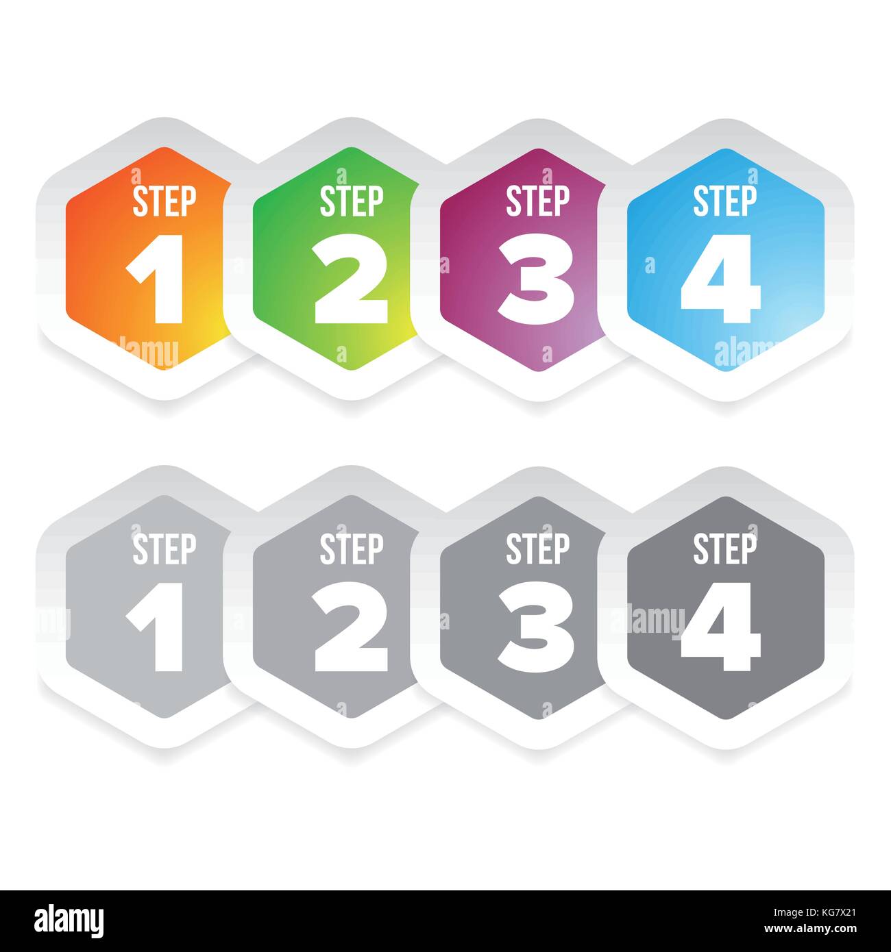 One Two Three Four steps label Stock Vector Image & Art - Alamy
