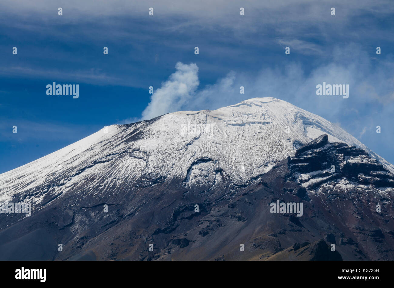 The Popocatépetl volcano, known colloquially as El Popo, from Paso de ...
