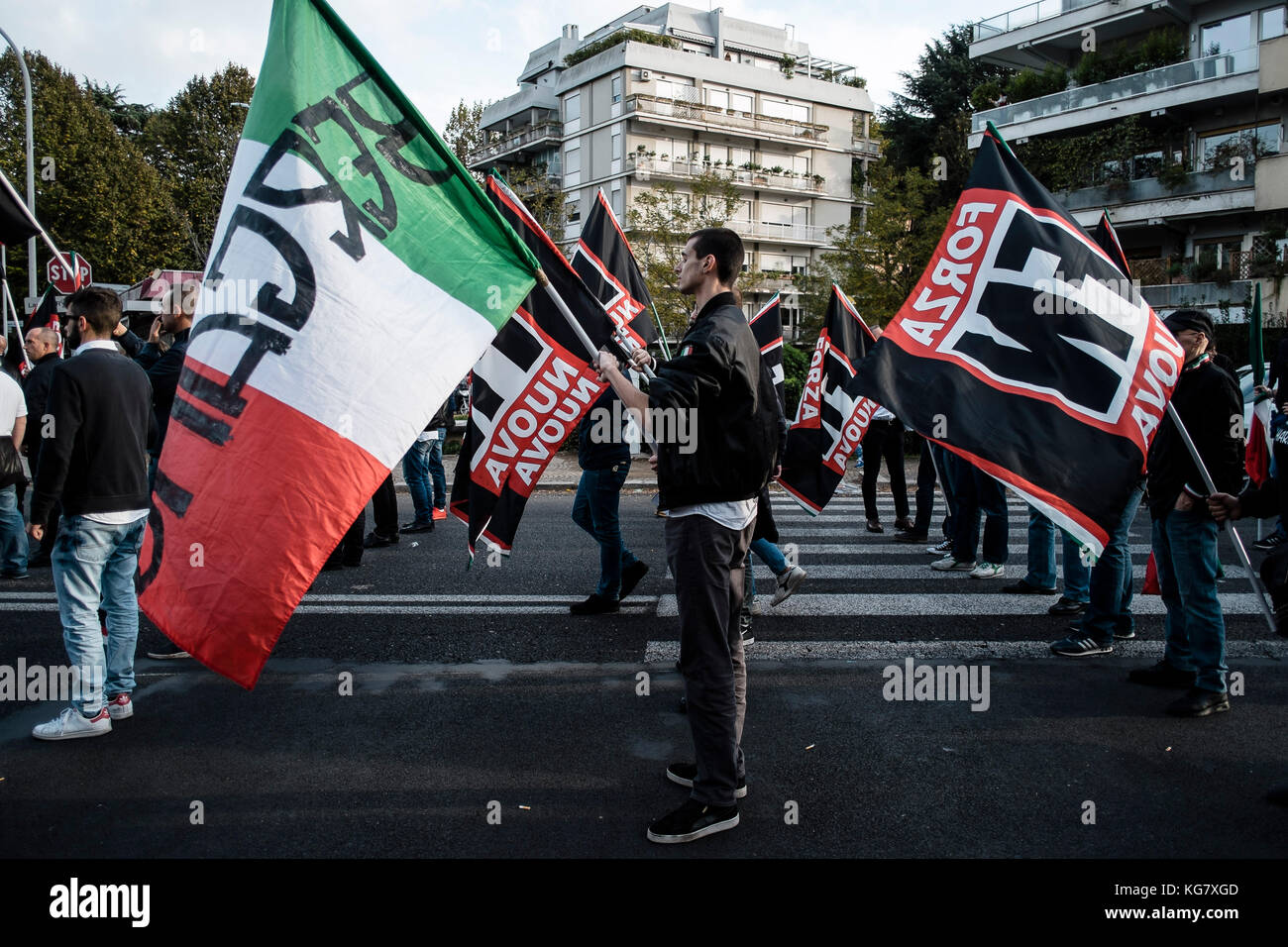 Rome, Italy. 04th Nov, 2017. Members of the Italian far-right political ...