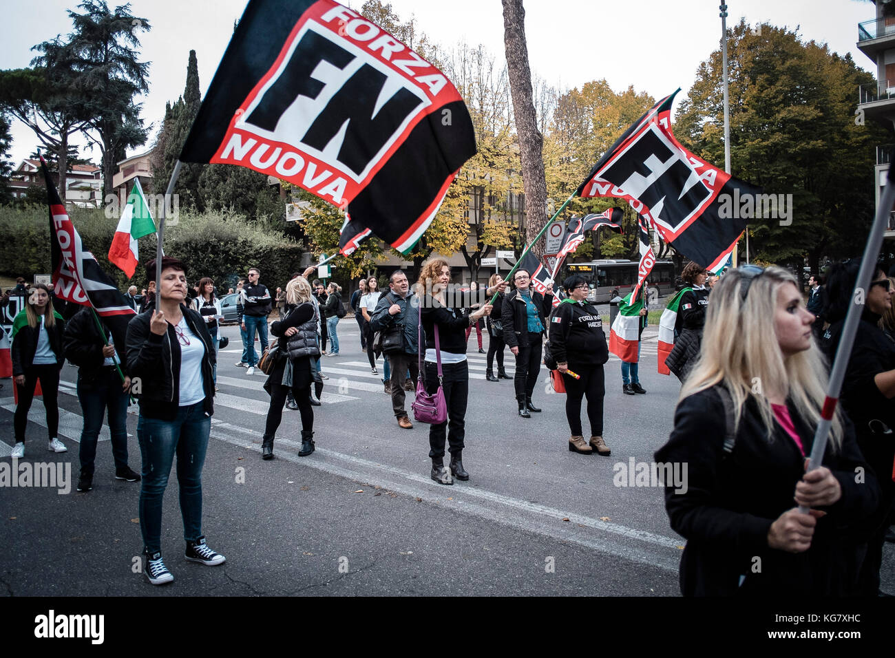 Rome, Italy. 04th Nov, 2017. Members of the Italian far-right political ...