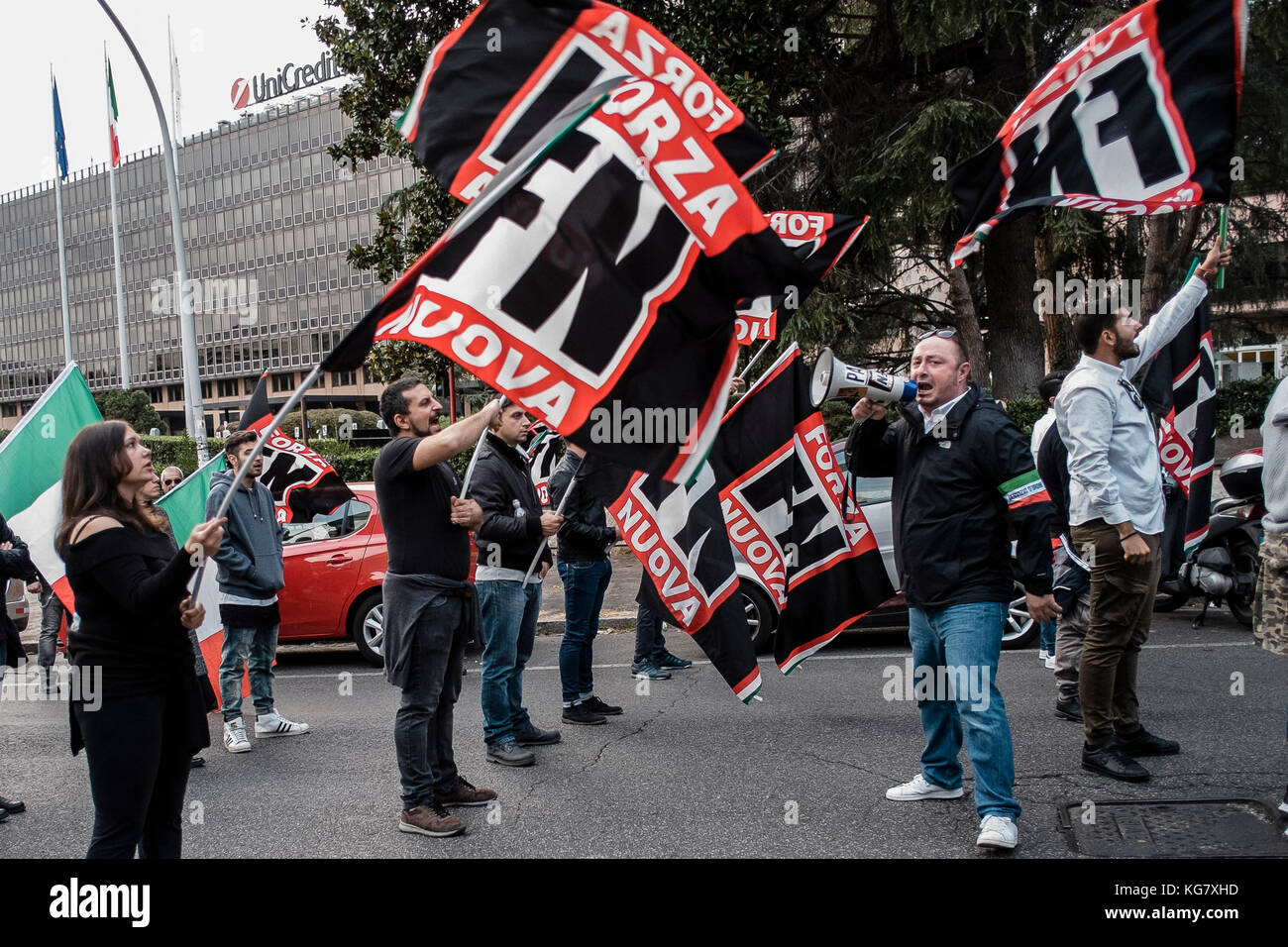 Rome, Italy. 04th Nov, 2017. Members of the Italian far-right political ...