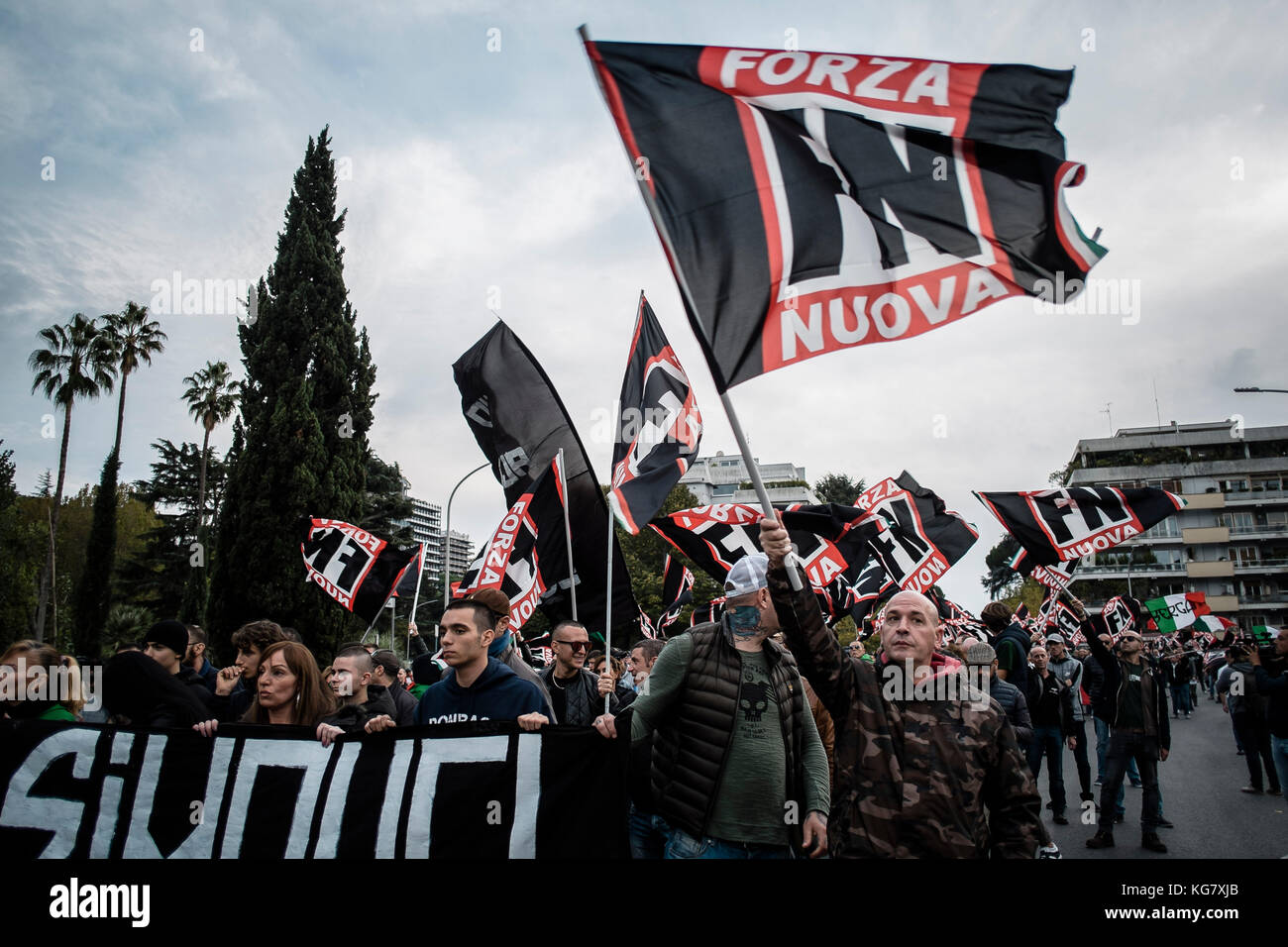 Rome, Italy. 04th Nov, 2017. Members of the Italian far-right political ...