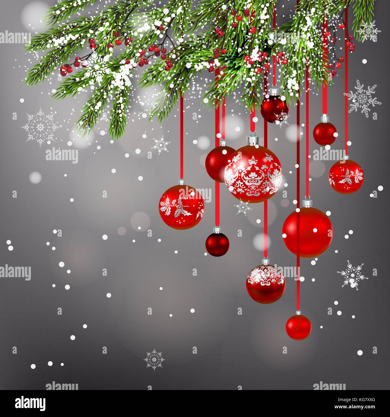 Gray background fir branch Stock Vector Images - Alamy