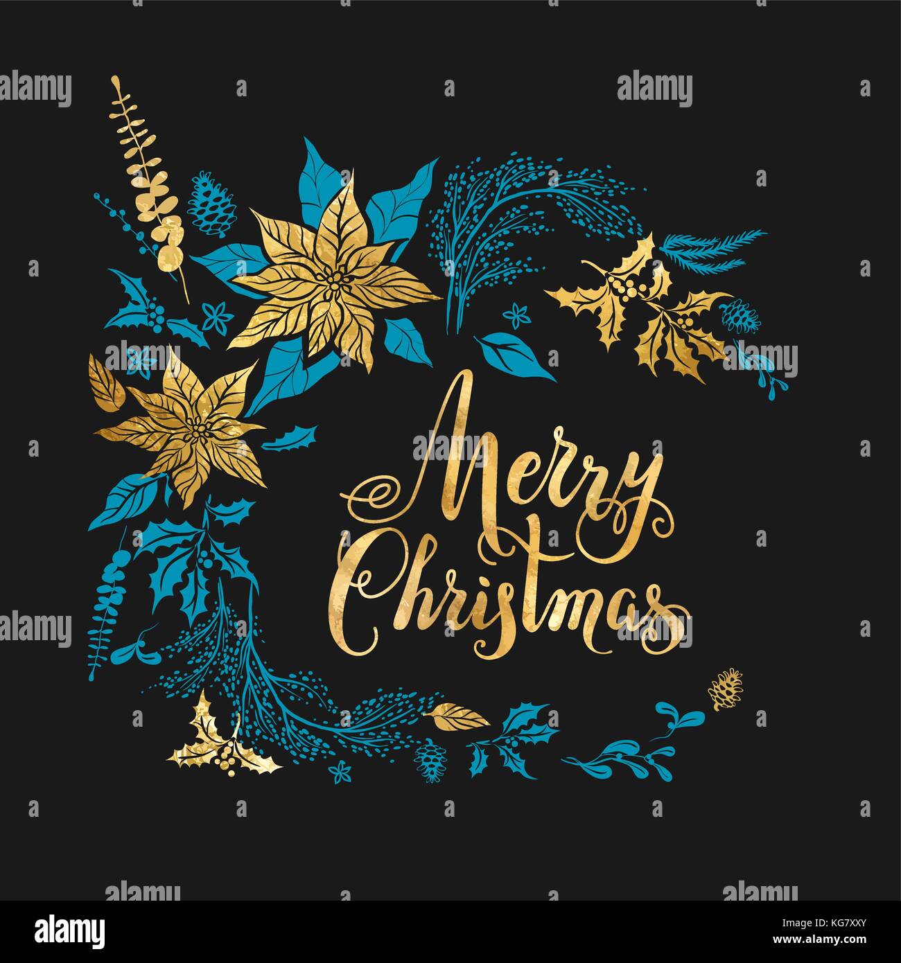 Christmas card holiday handwriting Stock Vector Images - Alamy