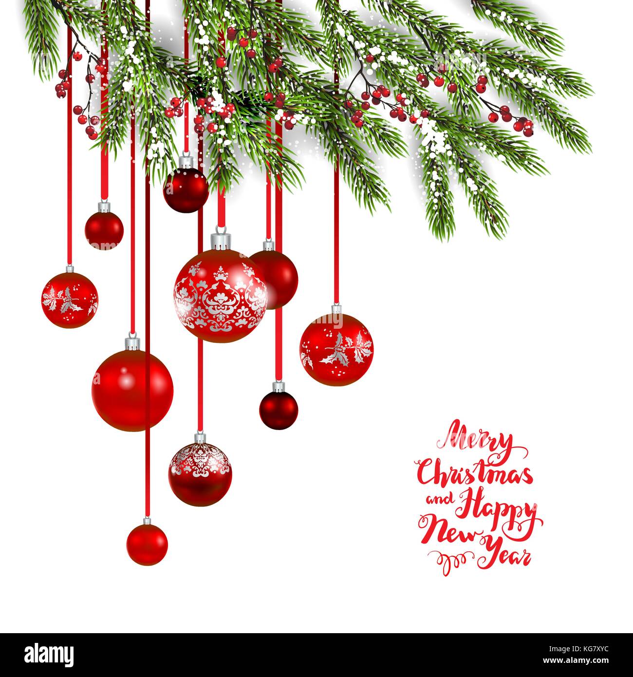 Illustration christmas tree balls Stock Vector Images - Alamy
