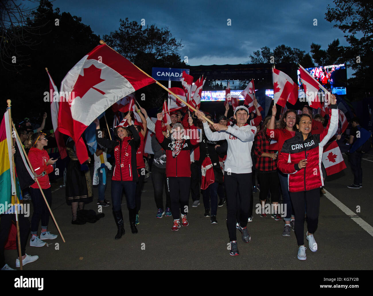 Canadian runners taking part in the parade Stock Photo - Alamy