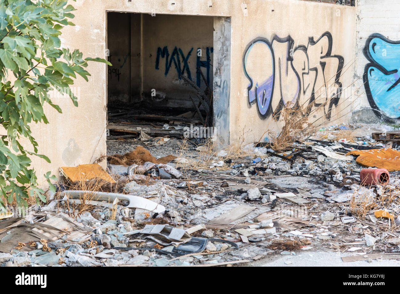 Abandoned industrial building in Larnaca, Cyprus Stock Photo - Alamy