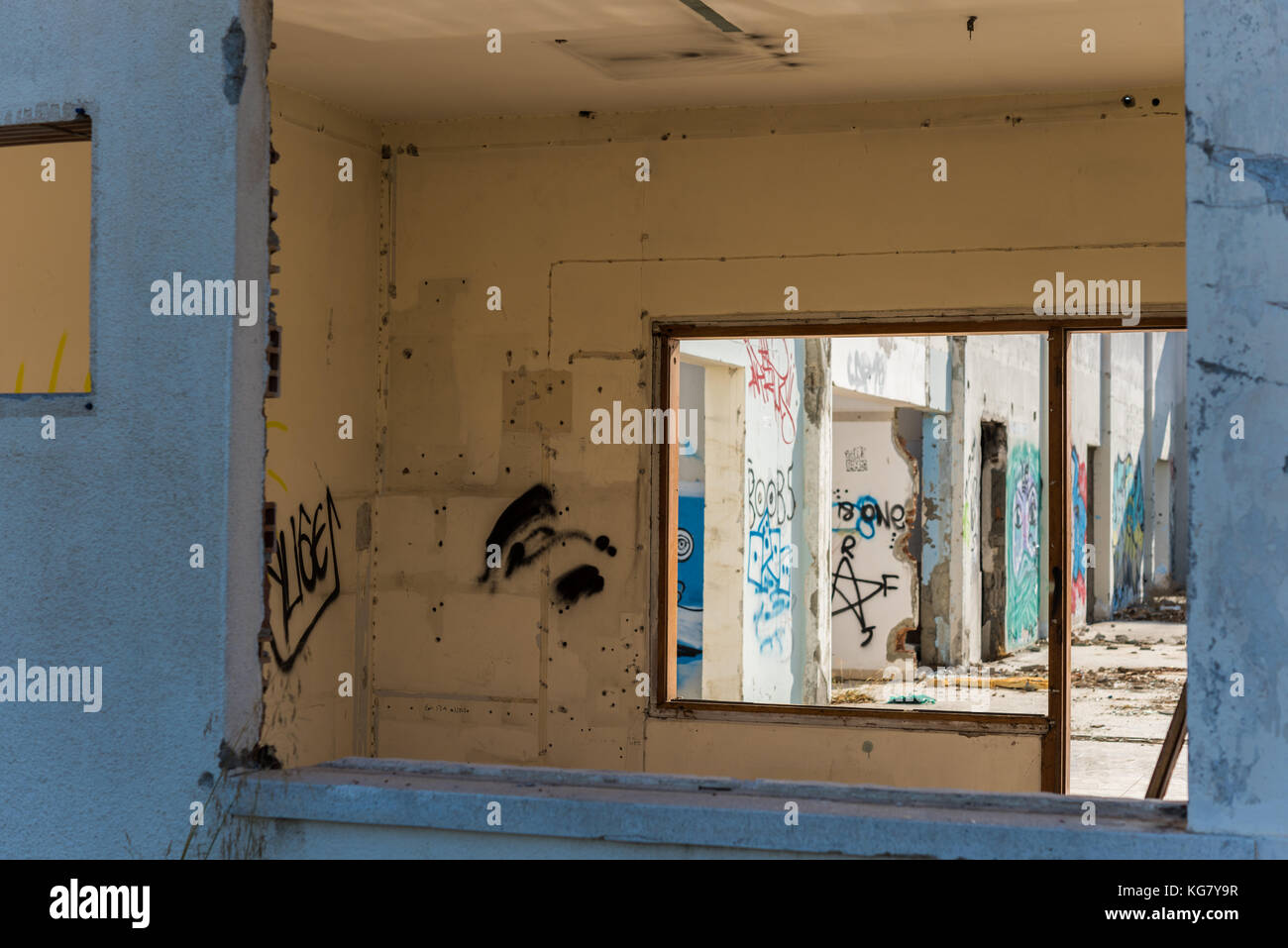 Abandoned industrial building in Larnaca, Cyprus Stock Photo - Alamy