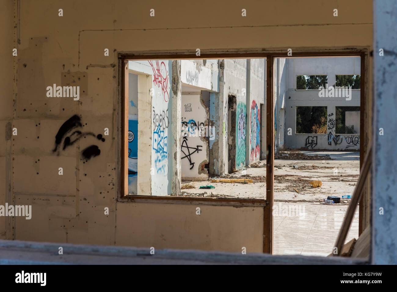 Abandoned industrial building in Larnaca, Cyprus Stock Photo - Alamy