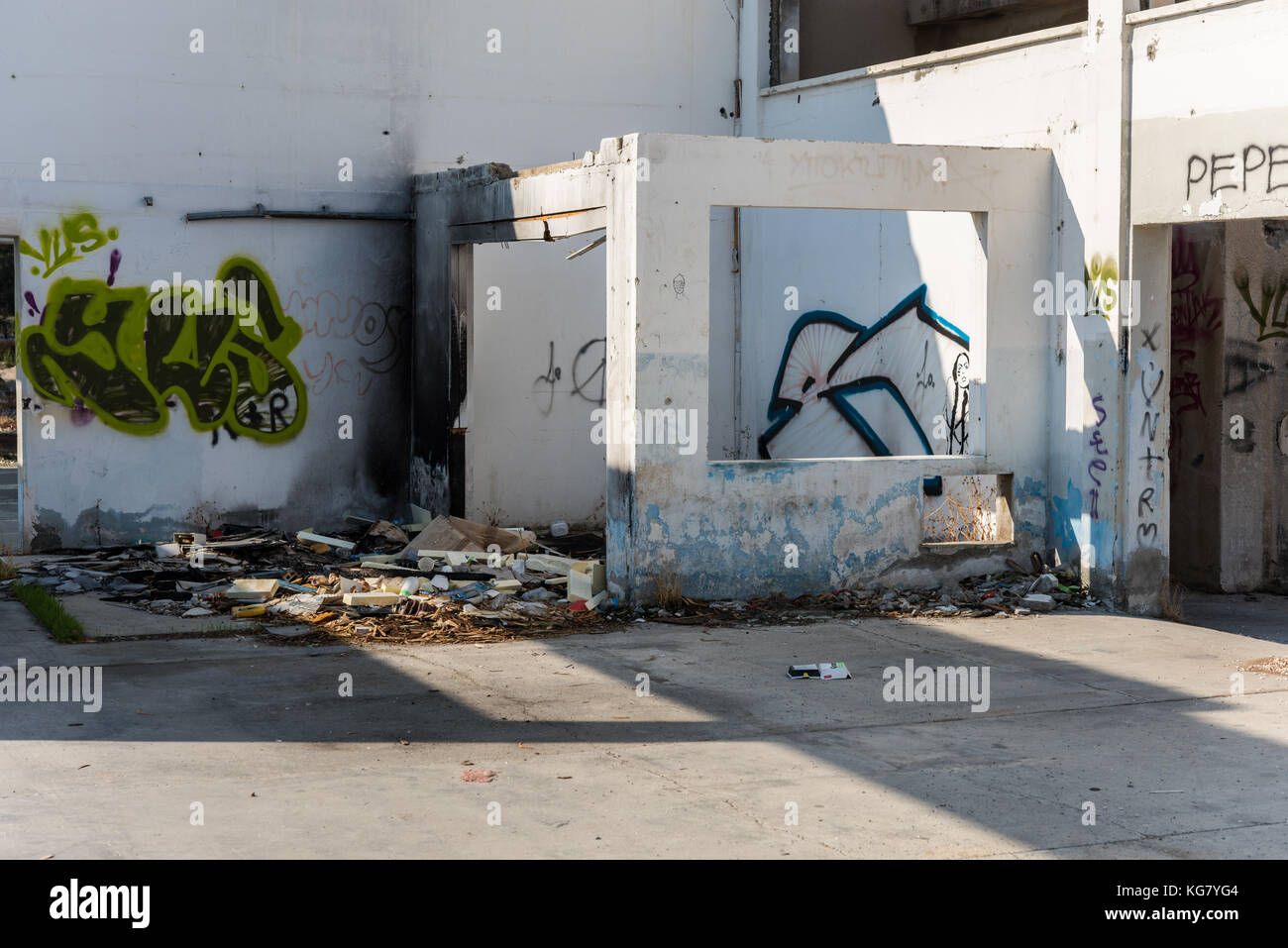 Abandoned industrial building in Larnaca, Cyprus Stock Photo - Alamy