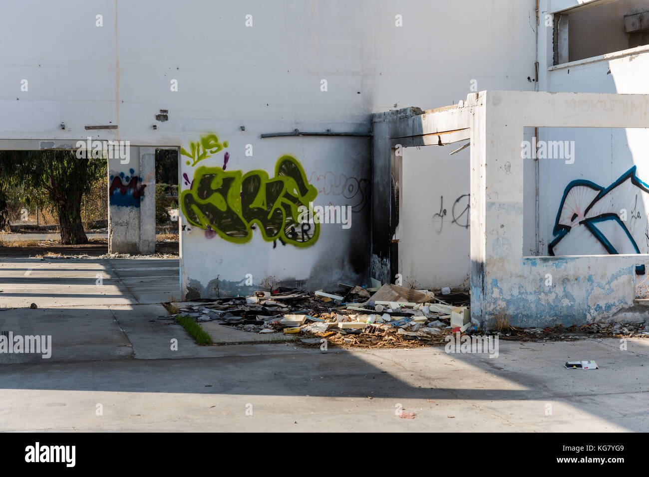 Abandoned industrial building in Larnaca, Cyprus Stock Photo - Alamy