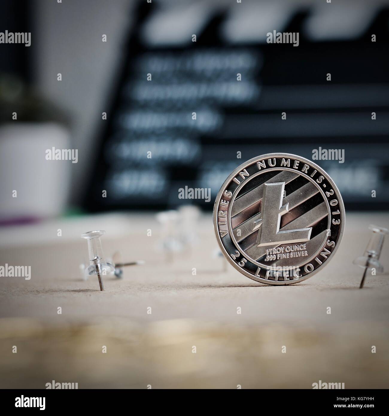 Digital currency physical metal litecoin coin. Cryptocurrency video ...