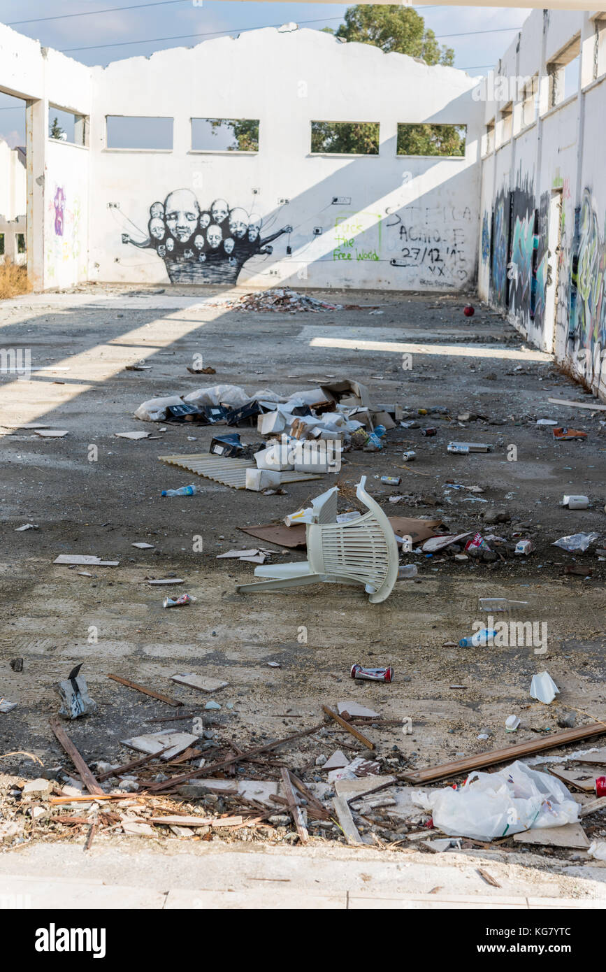 Abandoned industrial building in Larnaca, Cyprus Stock Photo - Alamy