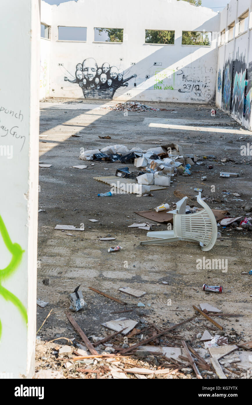 Abandoned industrial building in Larnaca, Cyprus Stock Photo - Alamy