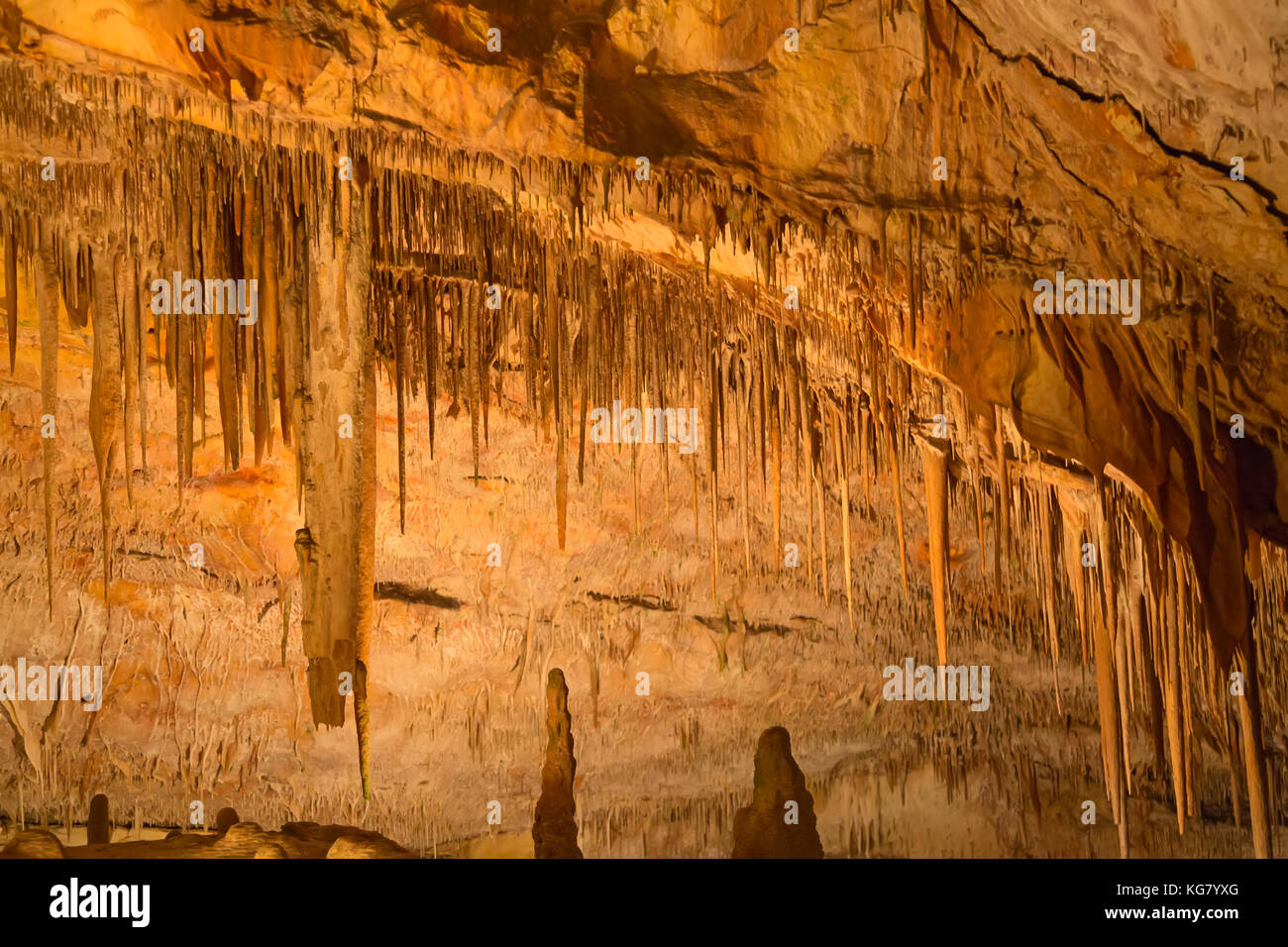 Famous cave "Cuevas del Drach" (Dragon cave) on spanish island Mallorca ...