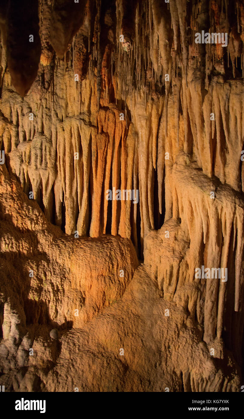 Famous cave "Cuevas del Drach" (Dragon cave) on spanish island Mallorca ...