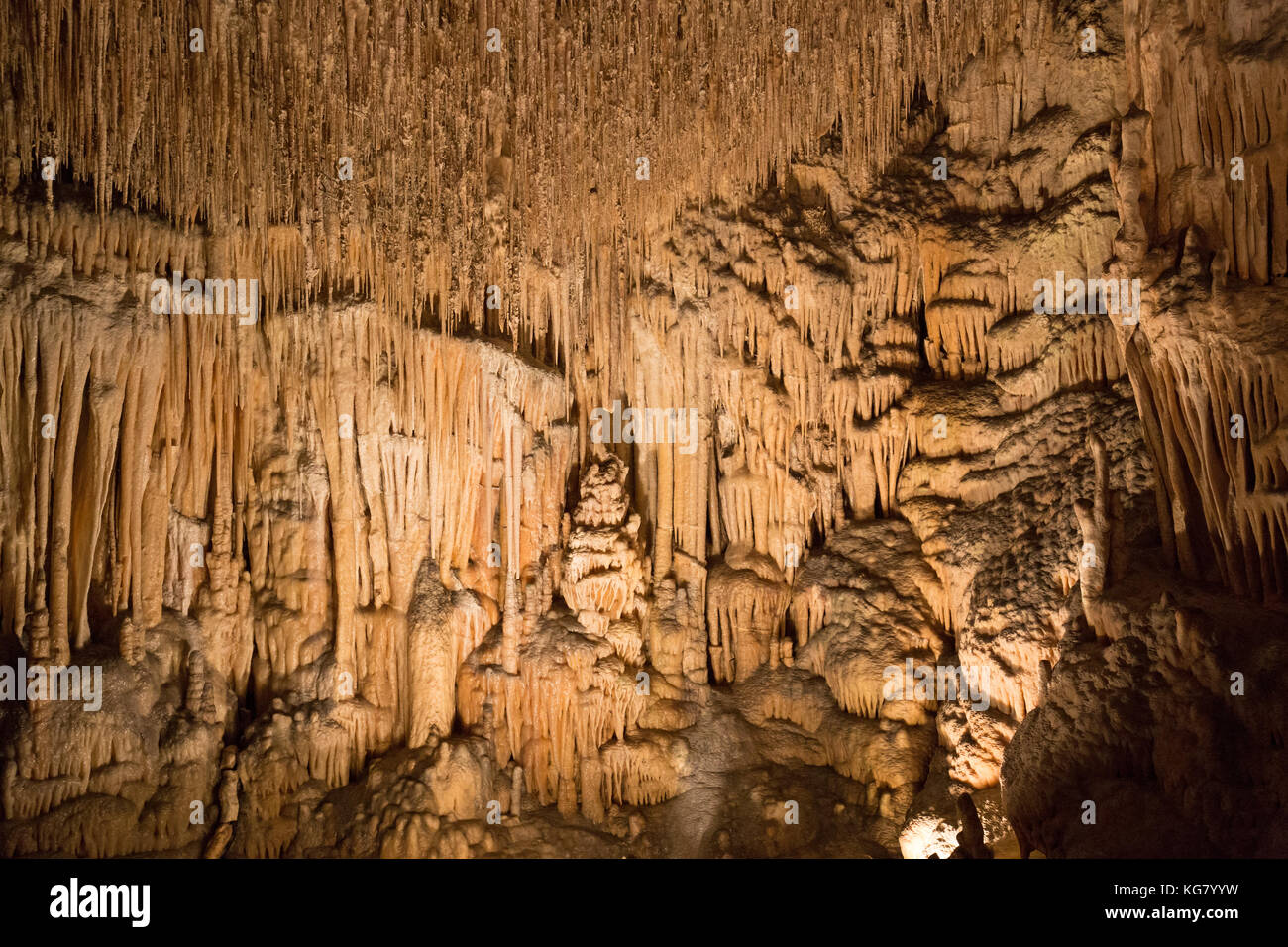 Famous cave "Cuevas del Drach" (Dragon cave) on spanish island Mallorca ...