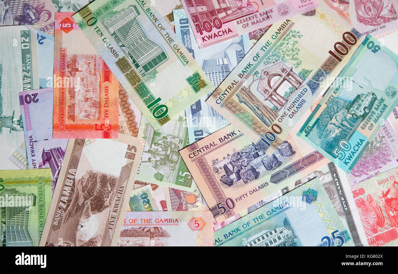 Variety of the African banknotes Stock Photo - Alamy