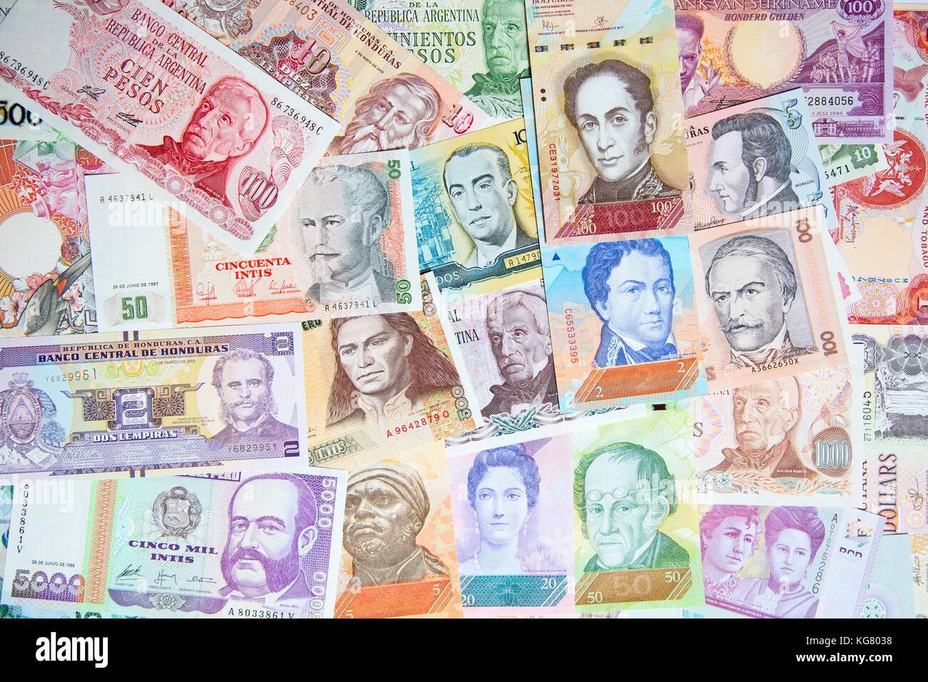 Variety of South American banknotes Stock Photo - Alamy