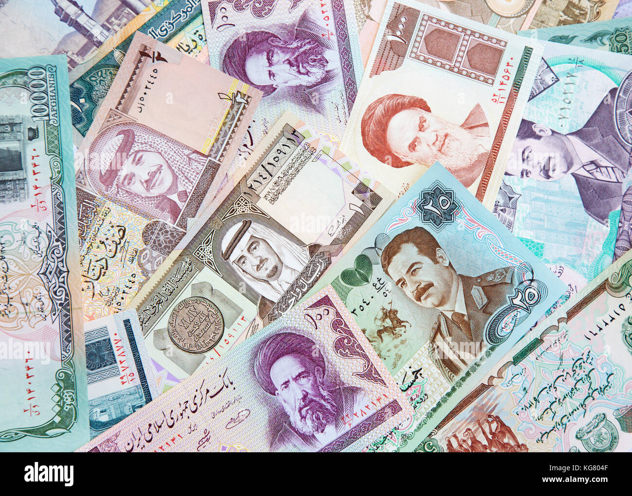 Variety of Middle East banknotes Stock Photo - Alamy