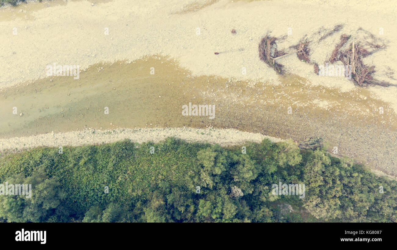 Top view of a wide river bed Stock Photo - Alamy
