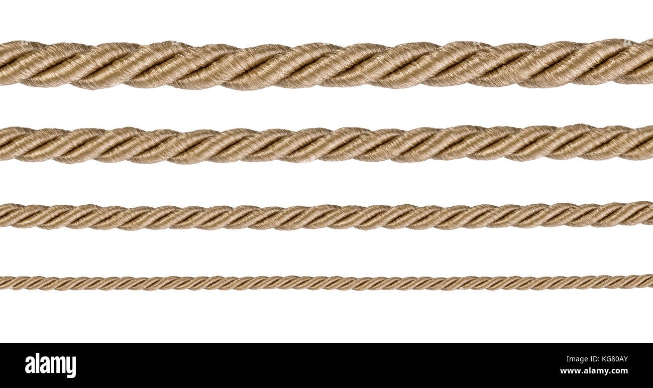 rope isolated on white background. Set of various ropes Stock Photo - Alamy