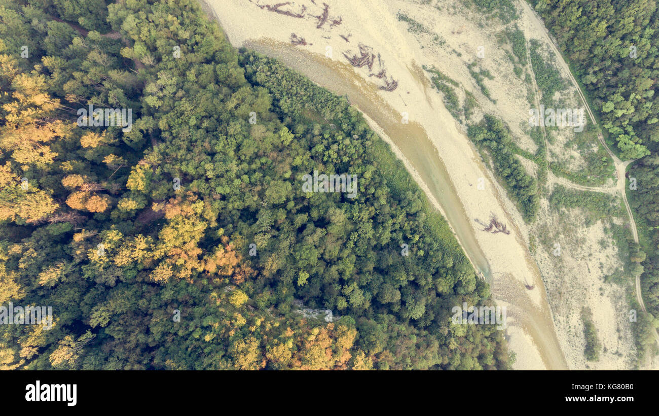 Top view of a wide river bed Stock Photo - Alamy