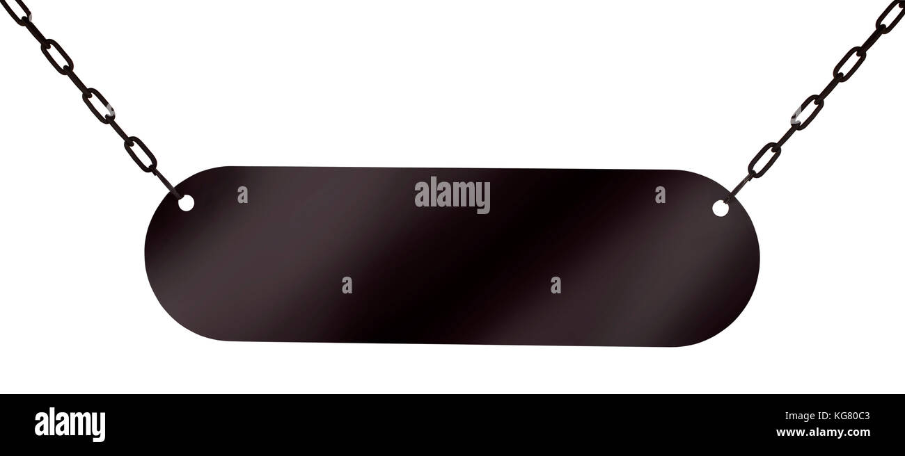 Signboard hanging on chains isolated on white background Stock Photo ...