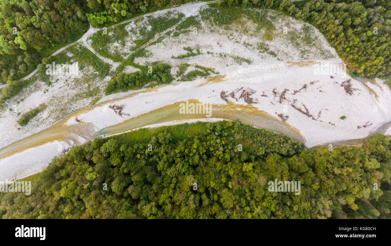 Top view of a wide river bed Stock Photo - Alamy