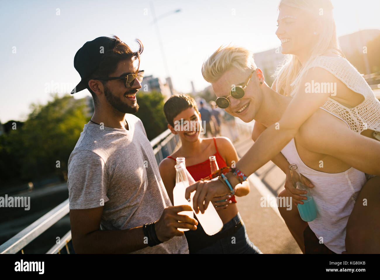 Group of young happy friends having fun time Stock Photo - Alamy