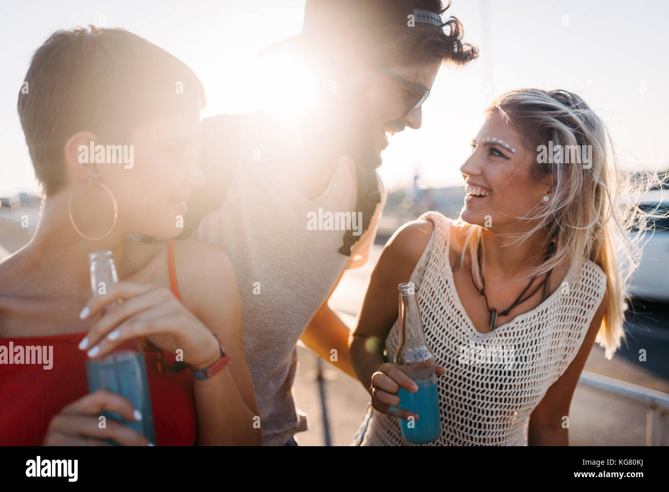 Group of young happy friends having fun time Stock Photo - Alamy