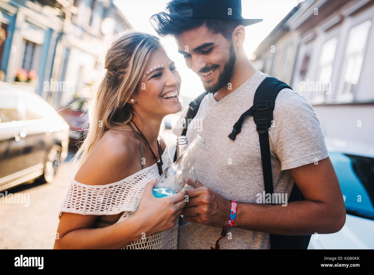 Group of young happy friends having fun time Stock Photo - Alamy