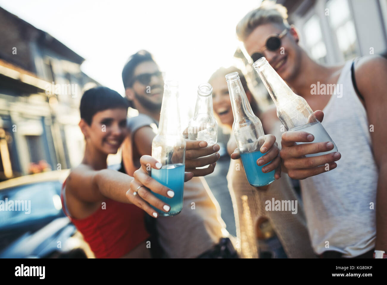 Group of young happy friends having fun time Stock Photo - Alamy