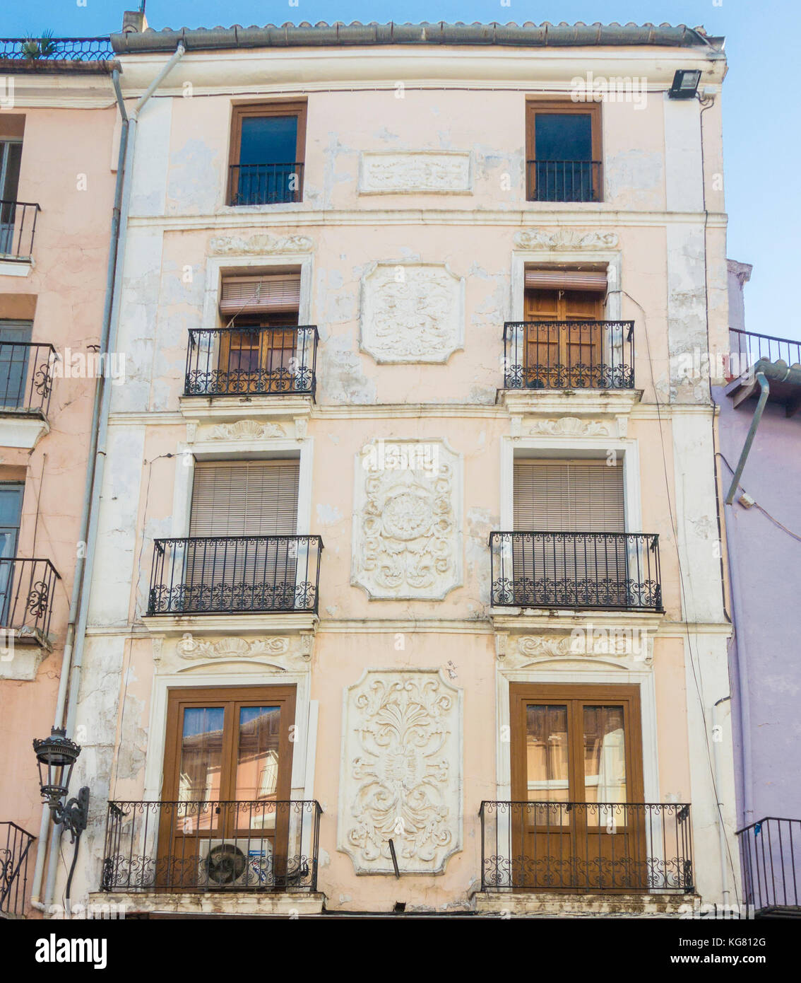 Ornate building facade in the ancient city of Xativa (Jativa), Valencia ...