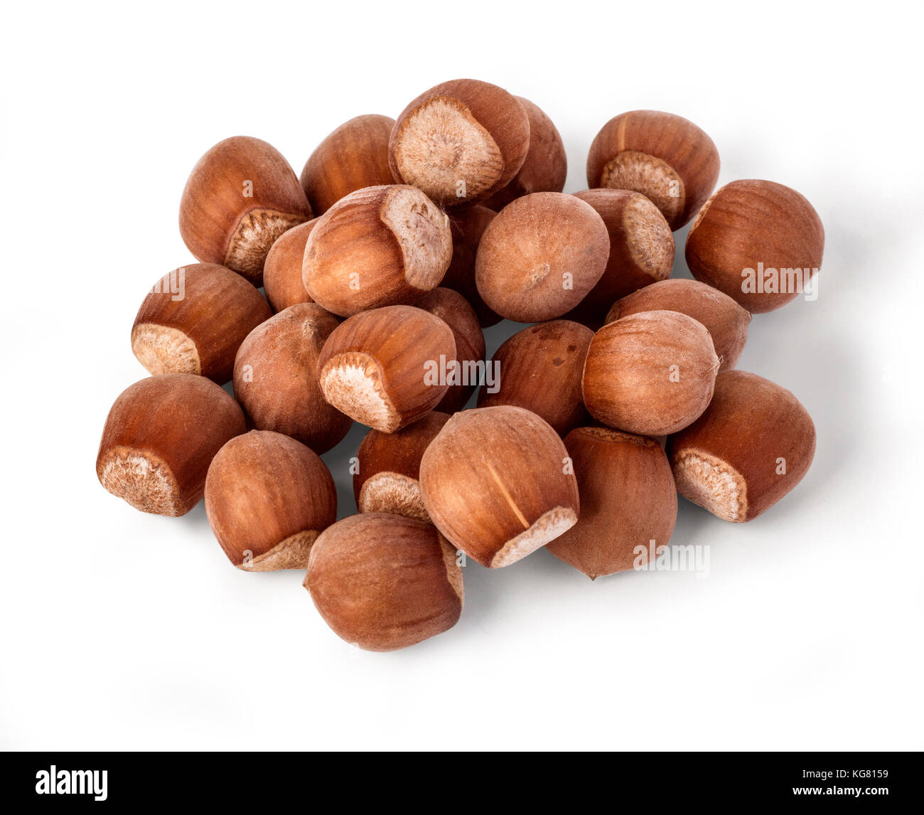 Hazelnuts on a white background, hazelnuts, food Vega with clipping ...