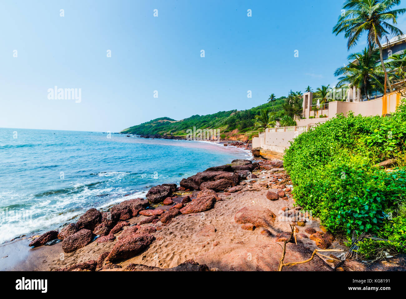 Beautiful scenery of Anjuna Beach, Goa Stock Photo - Alamy
