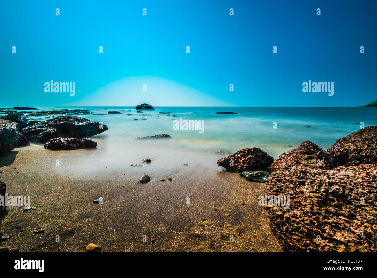 Beautiful scenery of long expsoure at Anjuna Beach, Goa Stock Photo - Alamy