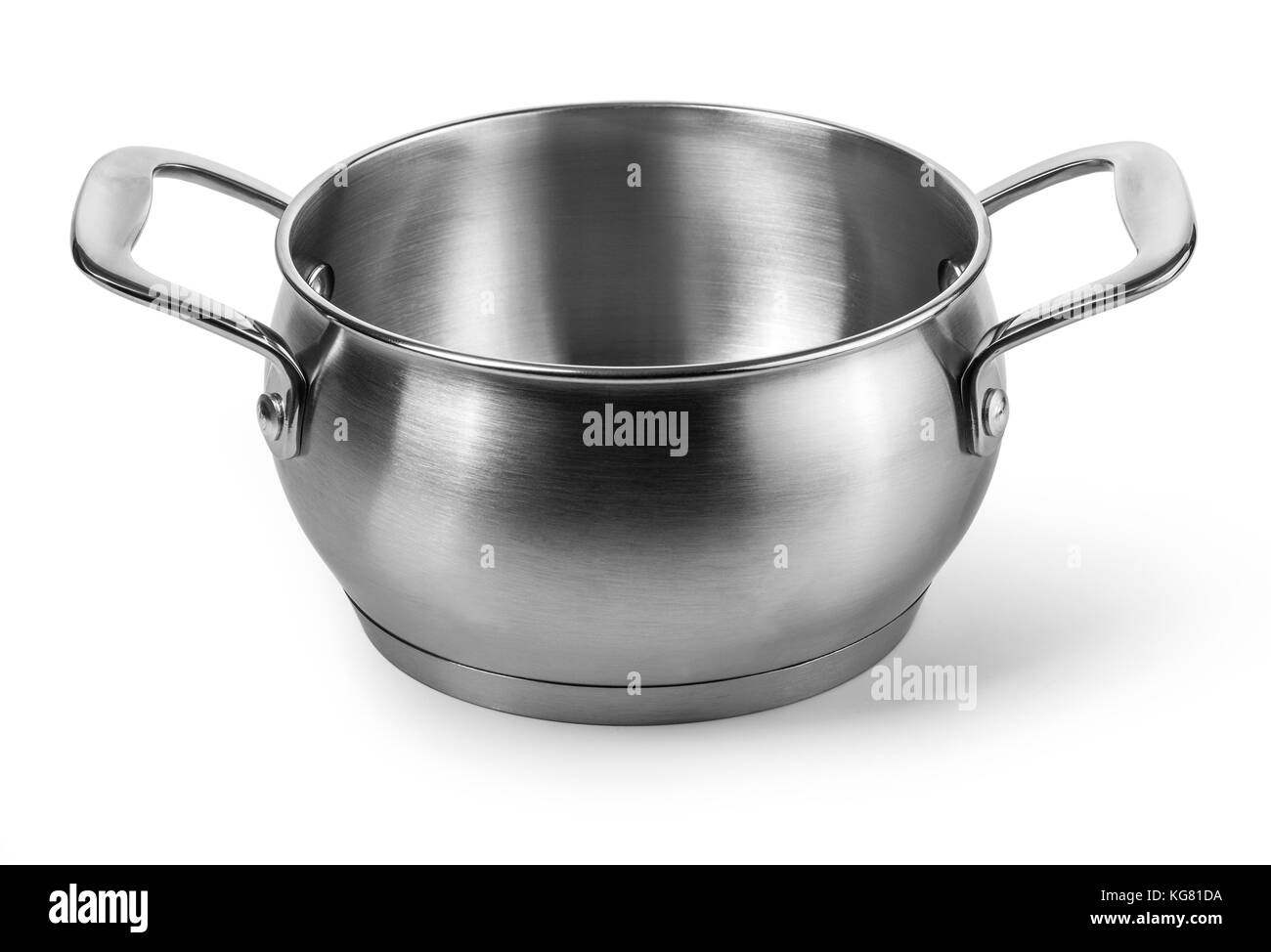 Stainless steel pot without cover. Isolated on white background Stock ...