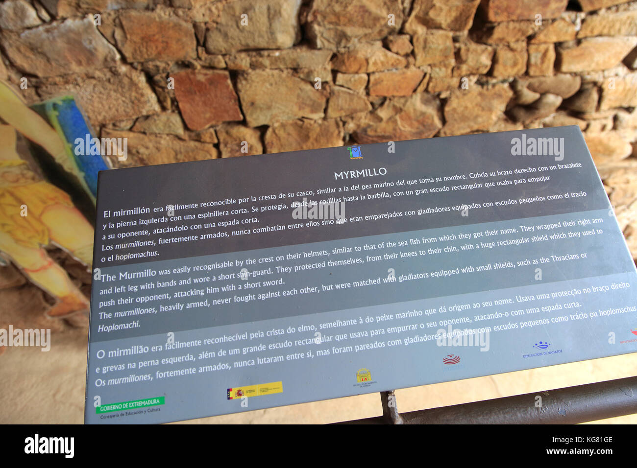 Information panel Myrmillo or Murmillo gladiator, Circa Romano ...