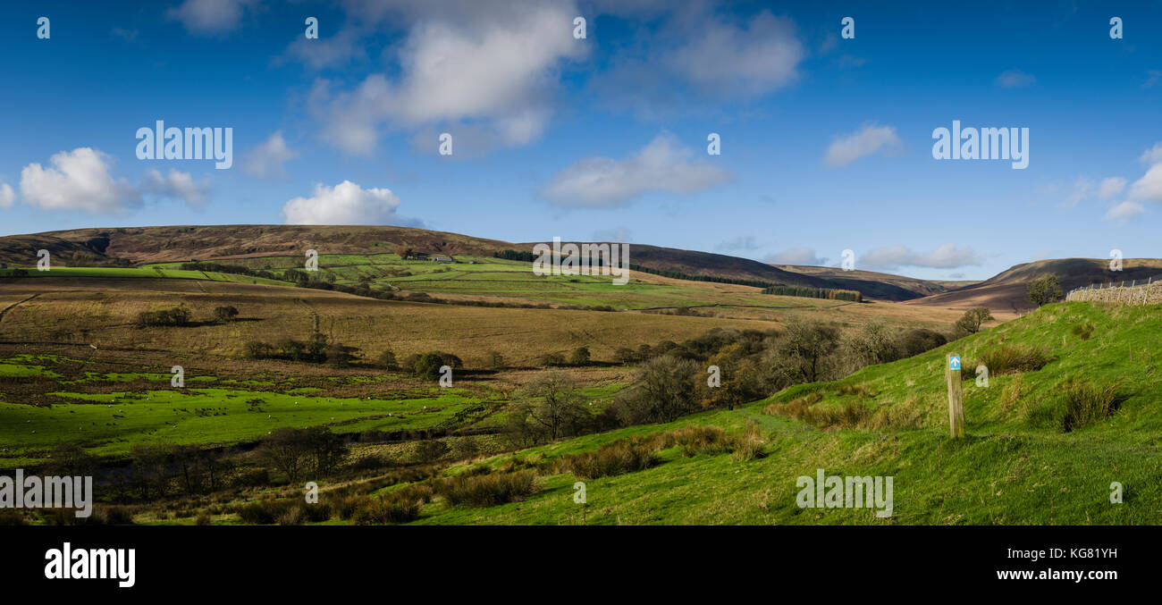 Walking route around Stocks Reservoir, Gisburn Forest, Lancashire, UK ...