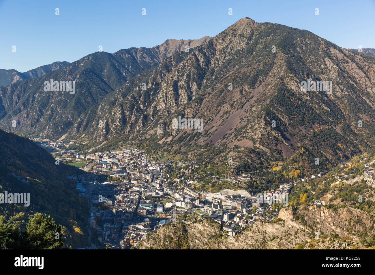 Aerial view of Andorra la Vella the capital of the Principality of Andorra Stock Photo - Alamy