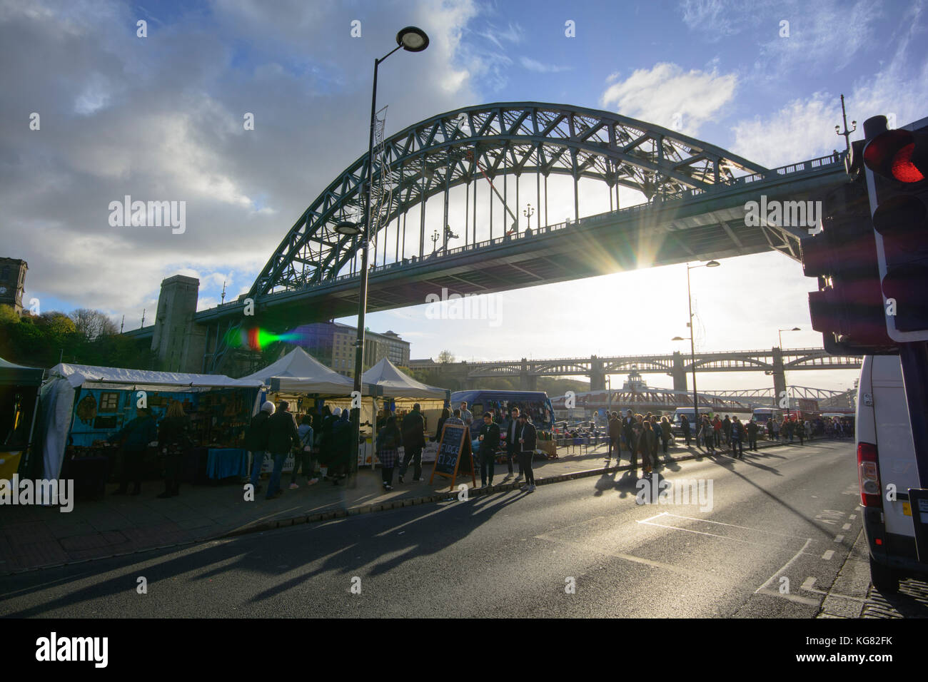 Newcastle Quayside market Stock Photo - Alamy