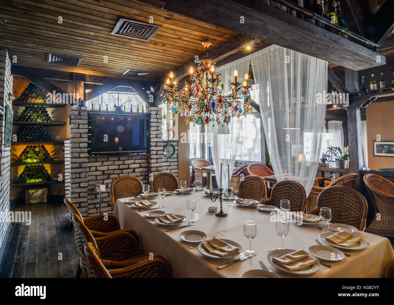 Restaurant interior shot Stock Photo - Alamy