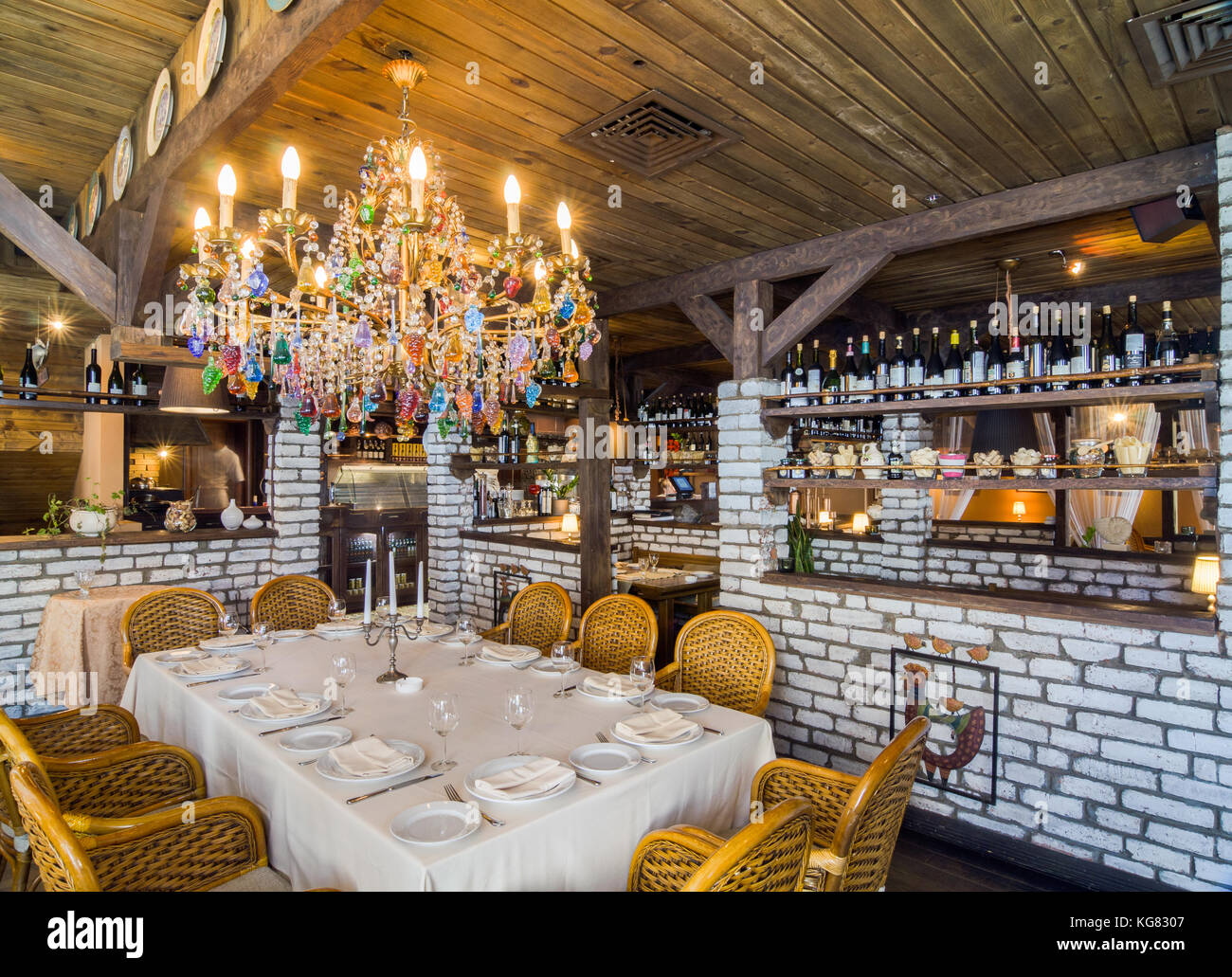 Restaurant interior shot Stock Photo - Alamy