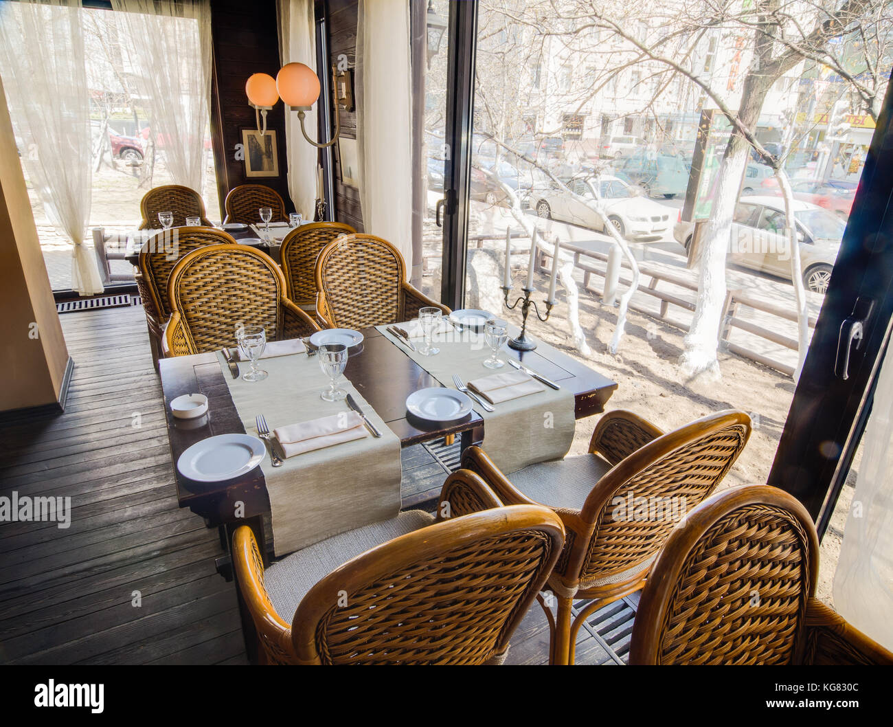 Restaurant interior shot Stock Photo - Alamy